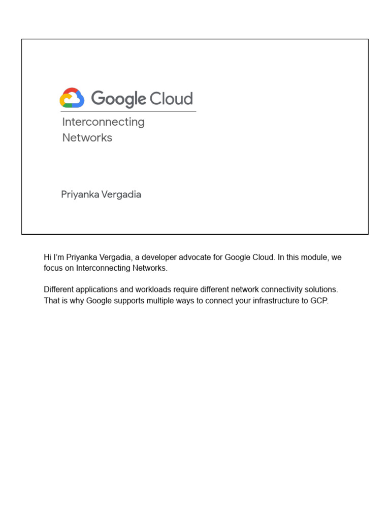 GCP Network Interconnection Overview | PDF | Computer Network | Virtual Private Network