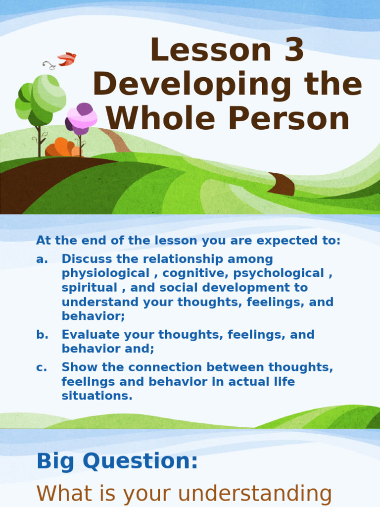MODULE 2 Developing The Whole Person | PDF | Thought | Emotions
