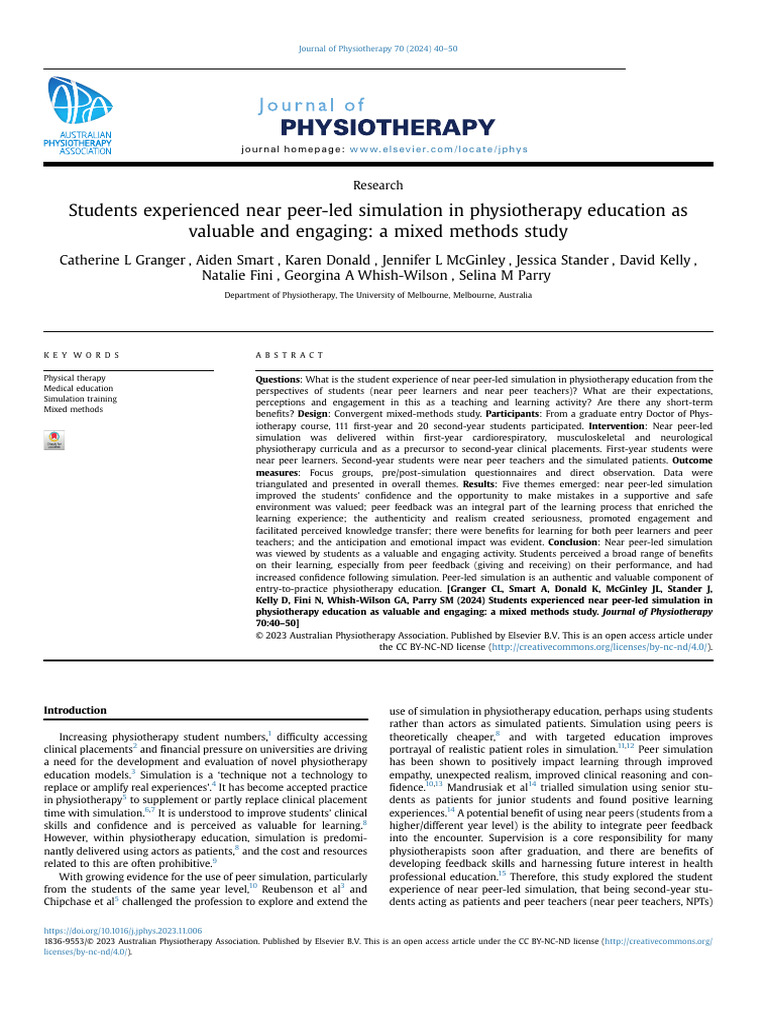1 s2.0 S1836955323001261 Main | PDF | Focus Group | Simulation