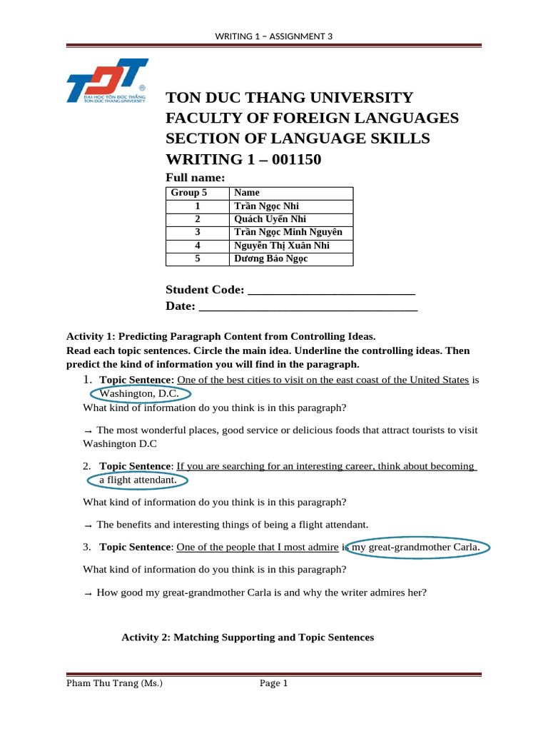 Writing-1 N06 Nhóm-05 Assignment-3 | PDF