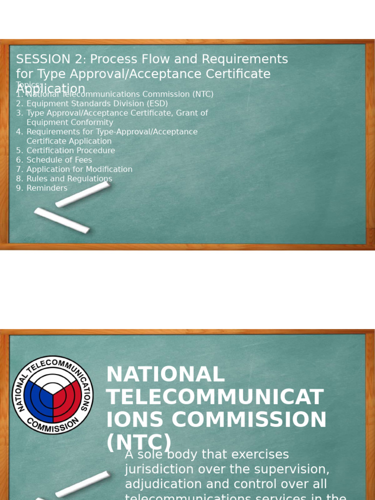 NTC ESD Process Flow and Requirements For Type Approval and Acceptance ...