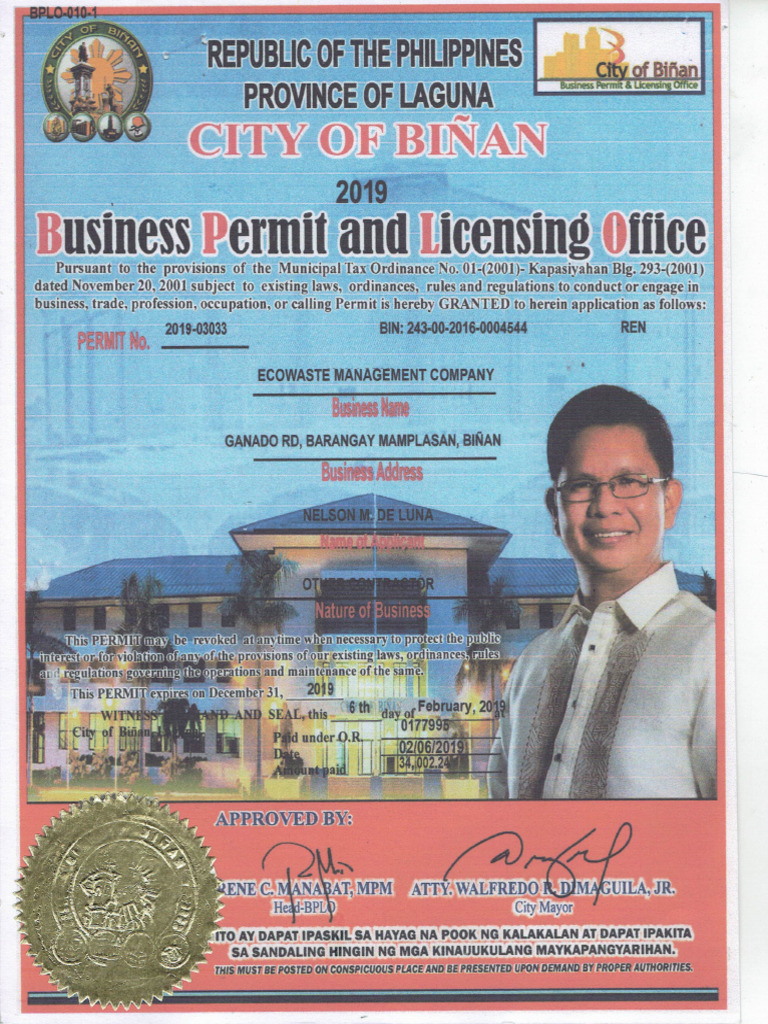 Emc Business Permit 2019 | PDF