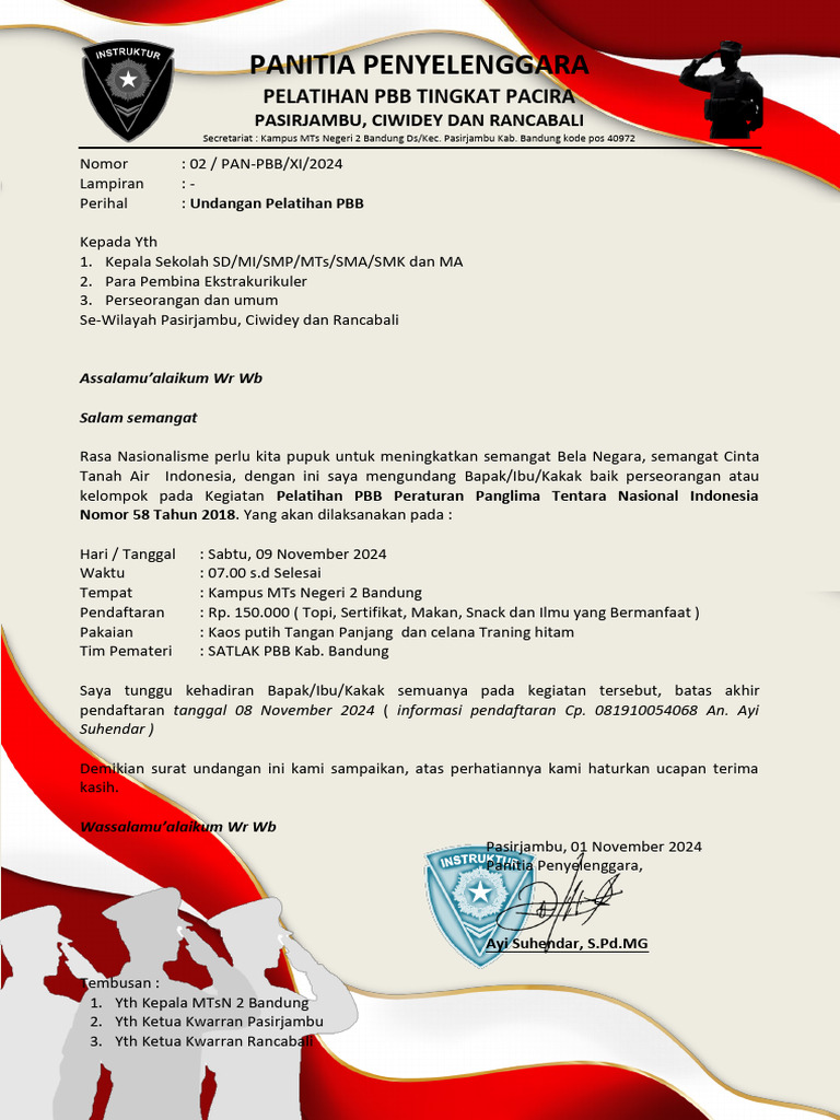 Surat Pemberitahuan Kegiatan PBB | PDF