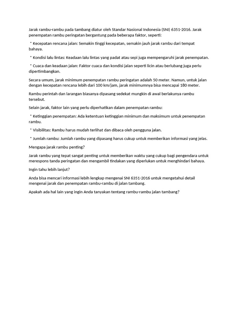 jarak efektif tiang rambu di area tambang | PDF