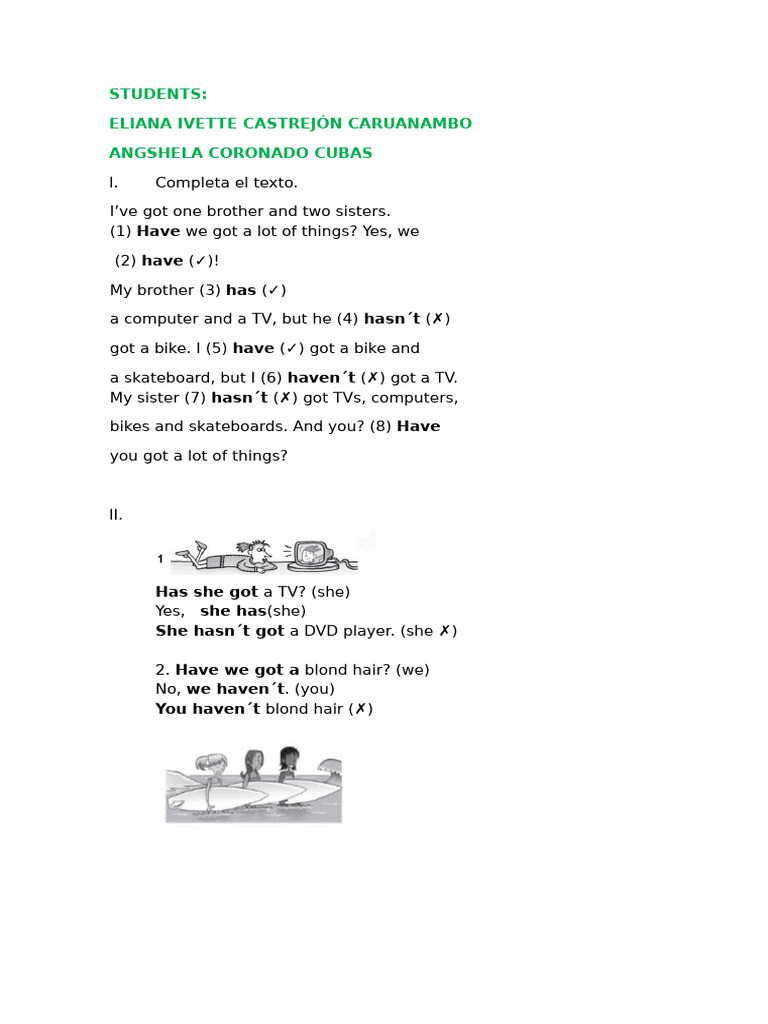 Family Possessions Exercise for Students | PDF