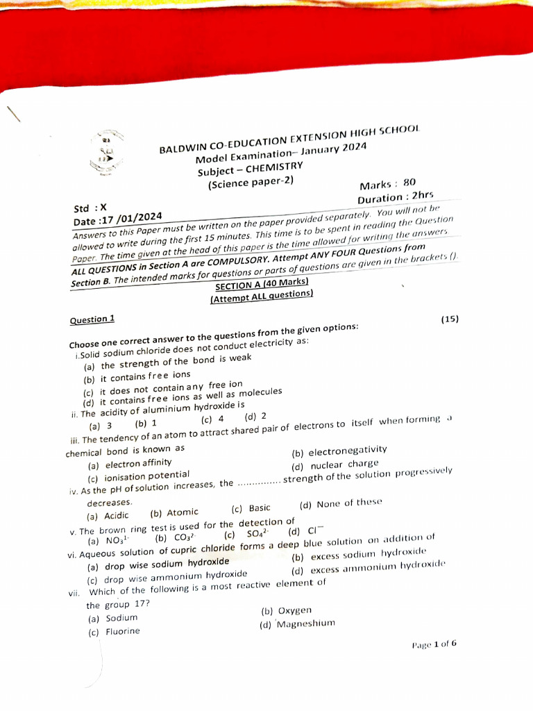 Chemistry Model[1] | PDF | Acid | Hydroxide