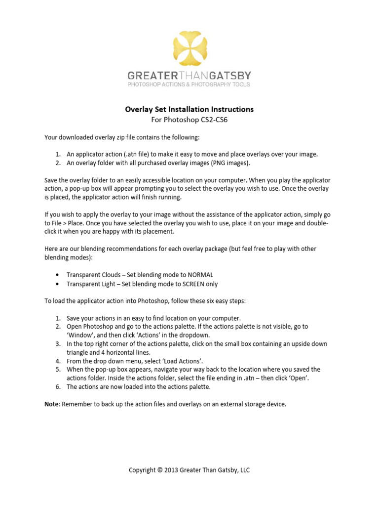 Overlay Installation Instructions CS2-CS6 | PDF