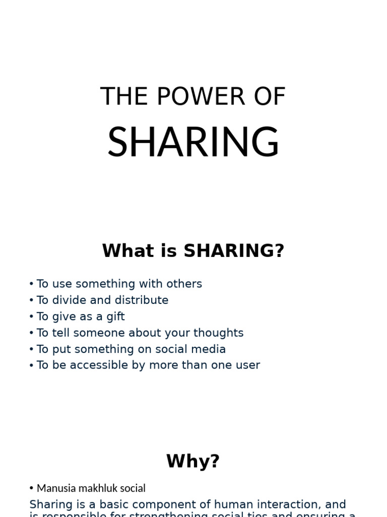 THE POWER OF SHARING | PDF