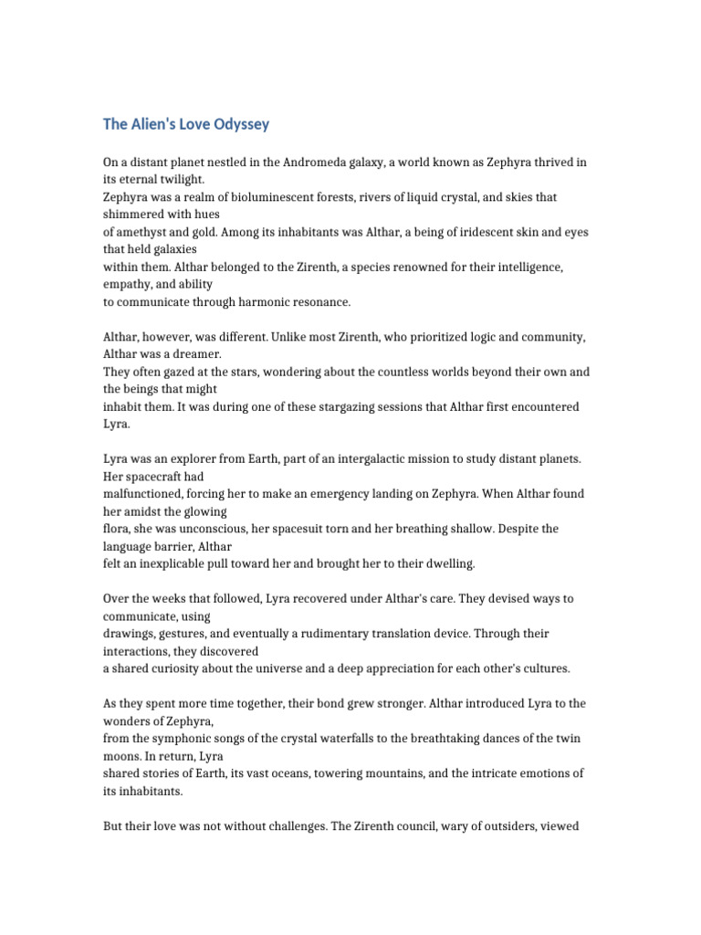 Alien Love Story | PDF | Astronomy | Outer Space