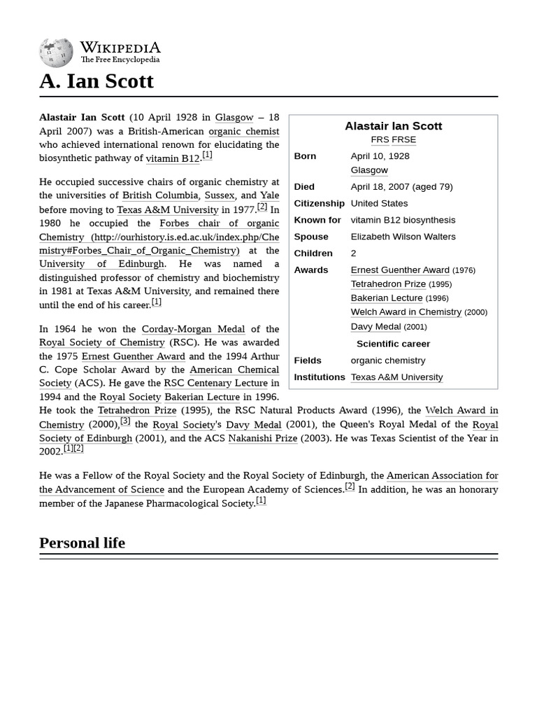 A._Ian_Scott | PDF | Chemistry | Royal Society