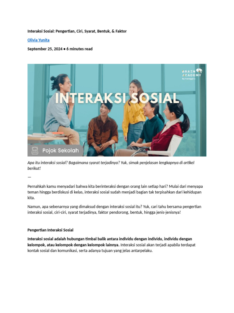 Interaksi Sosial | PDF
