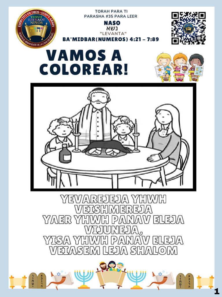 Parasha Infantil Colorear Naso 5782 | PDF