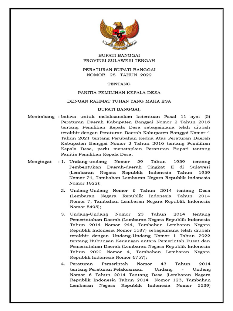 Panitia Pemilihan Kades | PDF