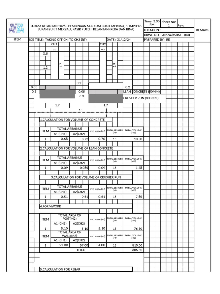 CALCULATION SHEET | PDF | Masonry | Composite Material