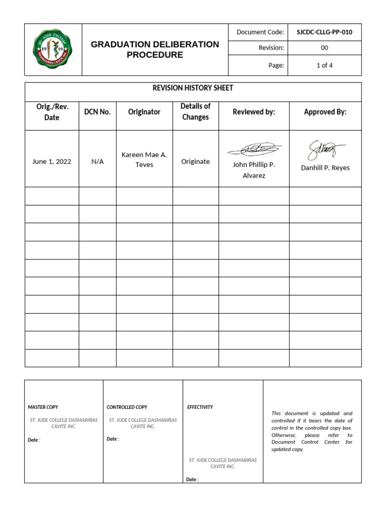 Sample Graduation Deliberation Procedure | PDF