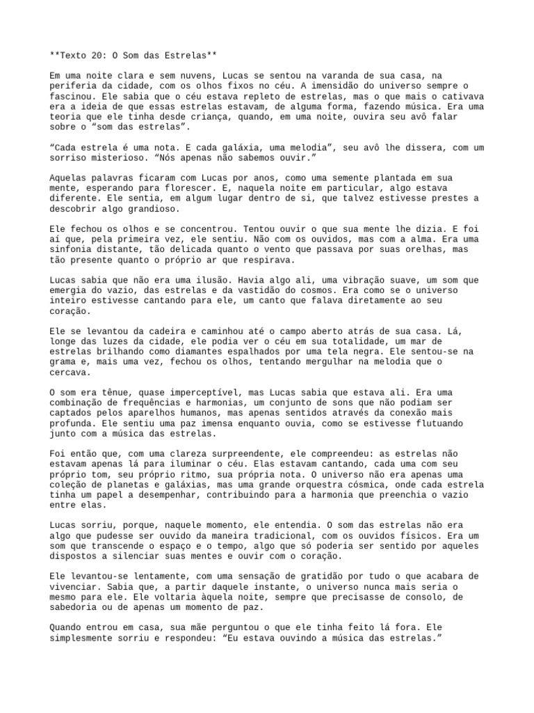 20 O Som Das Estrelas Pdf Estrelas Universo