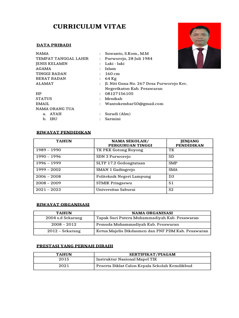 Contoh Format CV | PDF