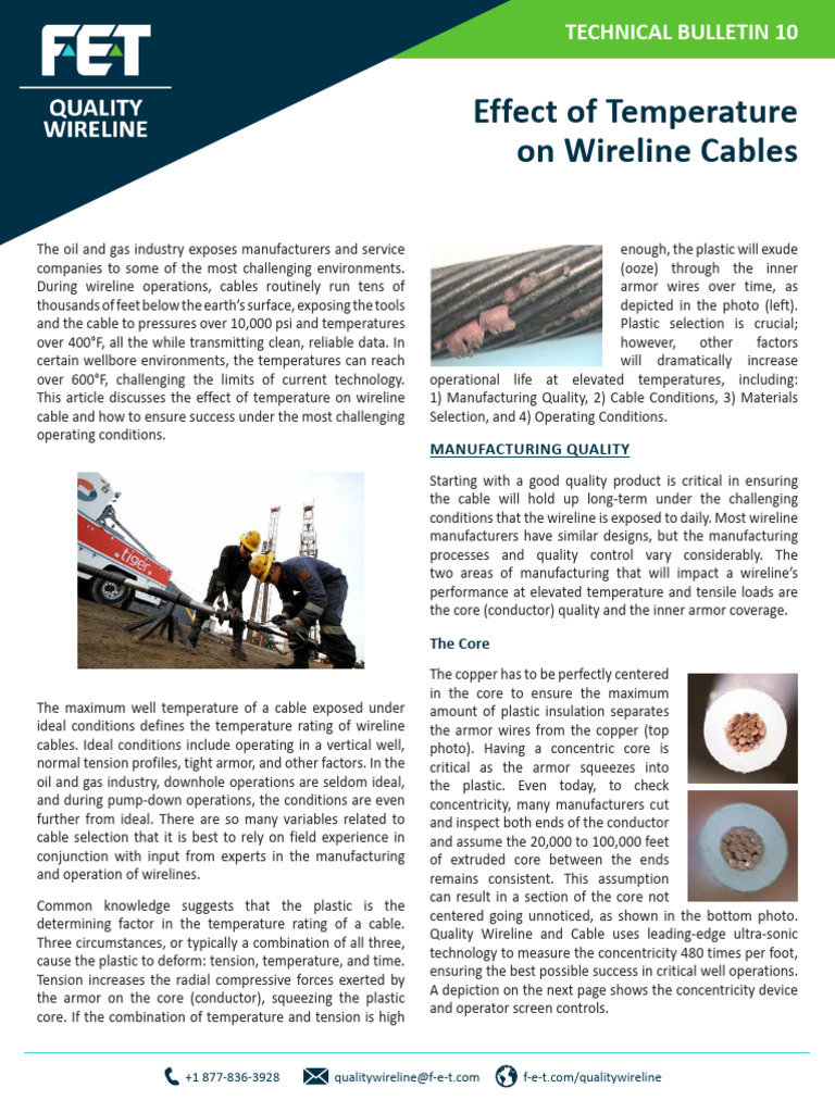 WIRELINE TEMPERATURE EFFECT | PDF | Wire | Temperature