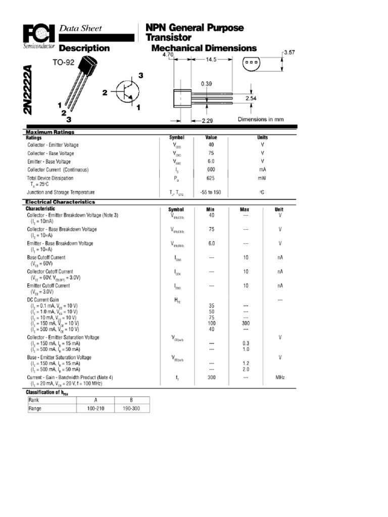 2n2222a Datasheet | PDF