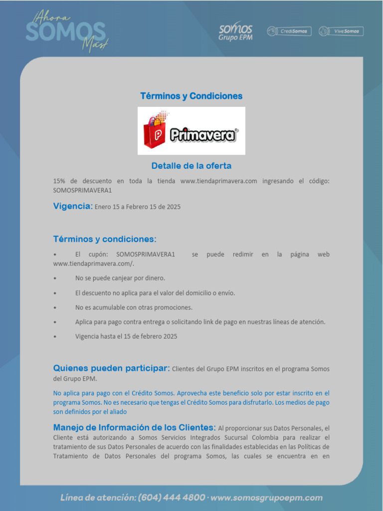 TYC Primavera 2025 | PDF | Colombia | Cupón