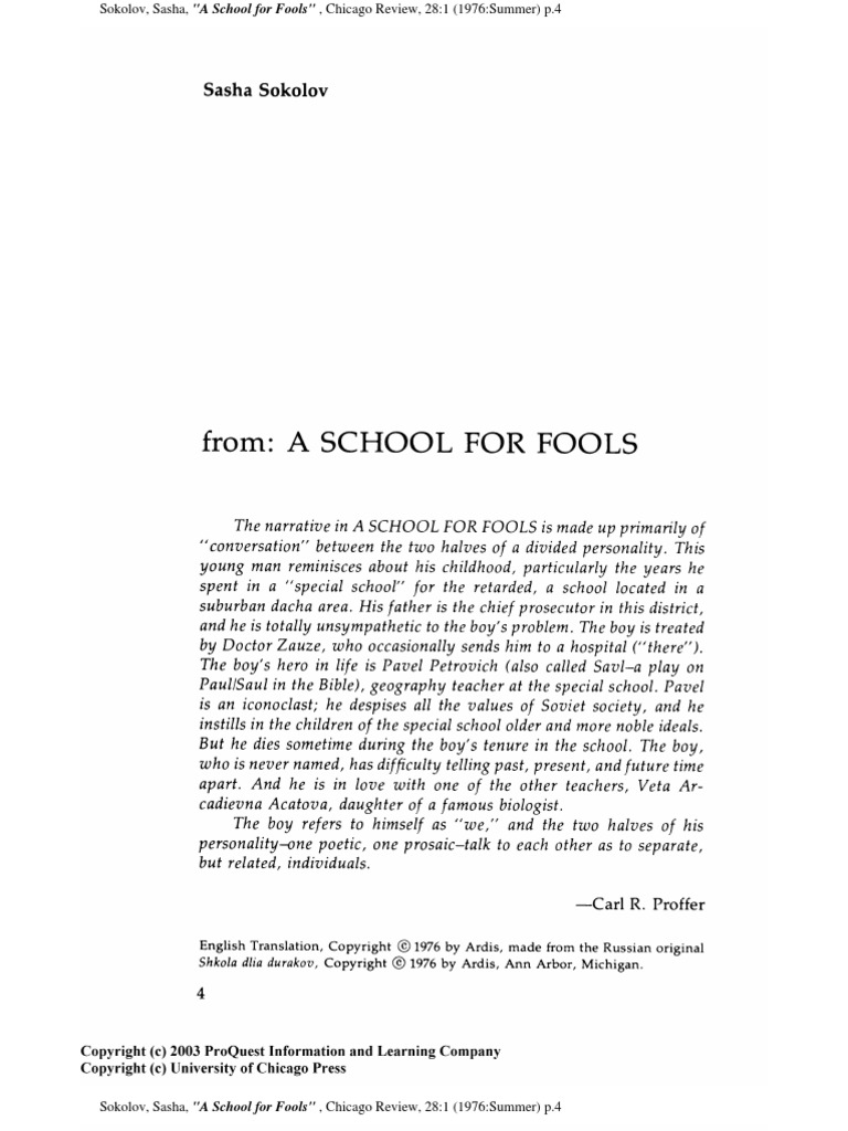 School For Fools | PDF