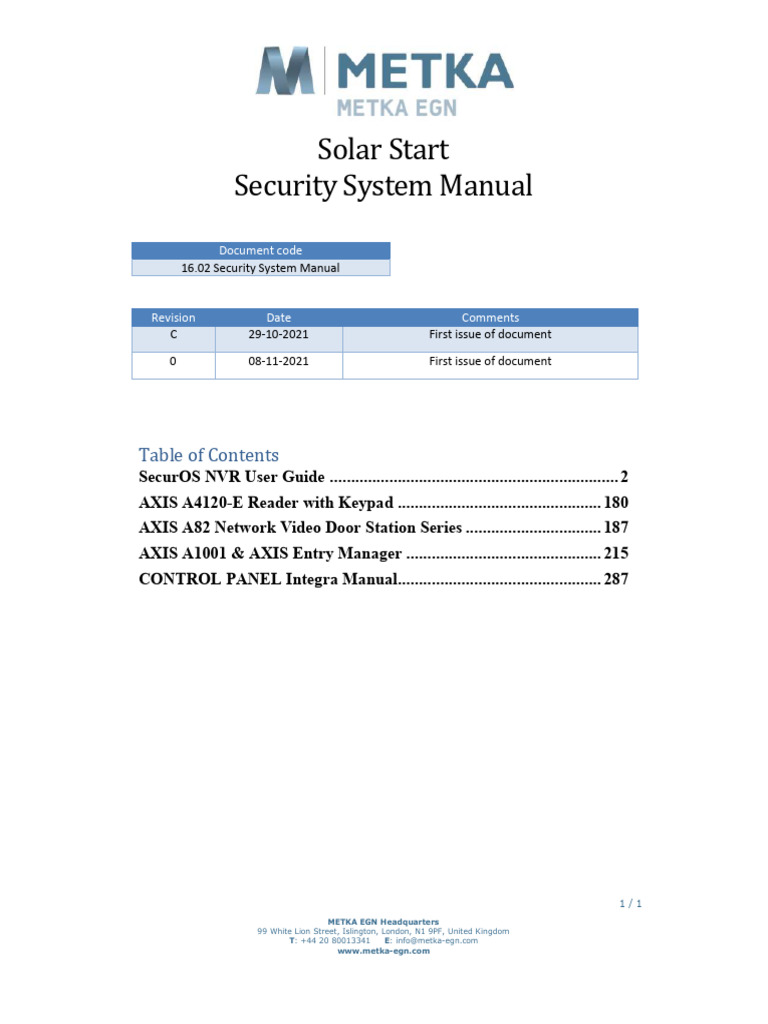 Manual del sistema de seguridad 0 | PDF | Computer Network | Copyright