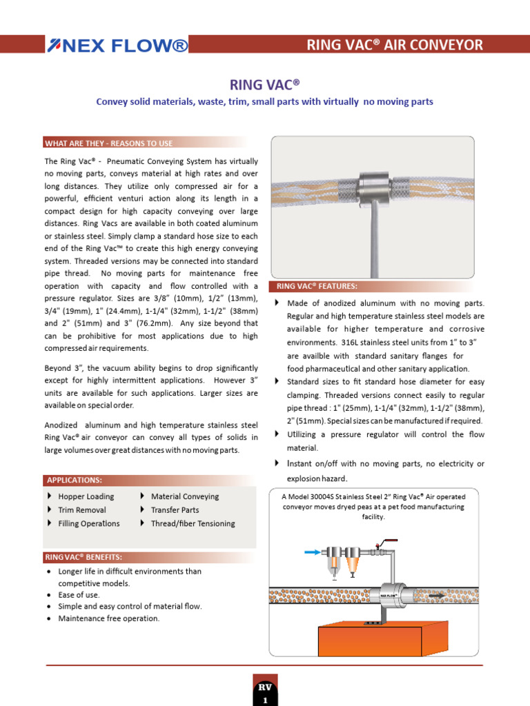 Nex Flow - Ringvac | PDF | Pipe (Fluid Conveyance) | Materials