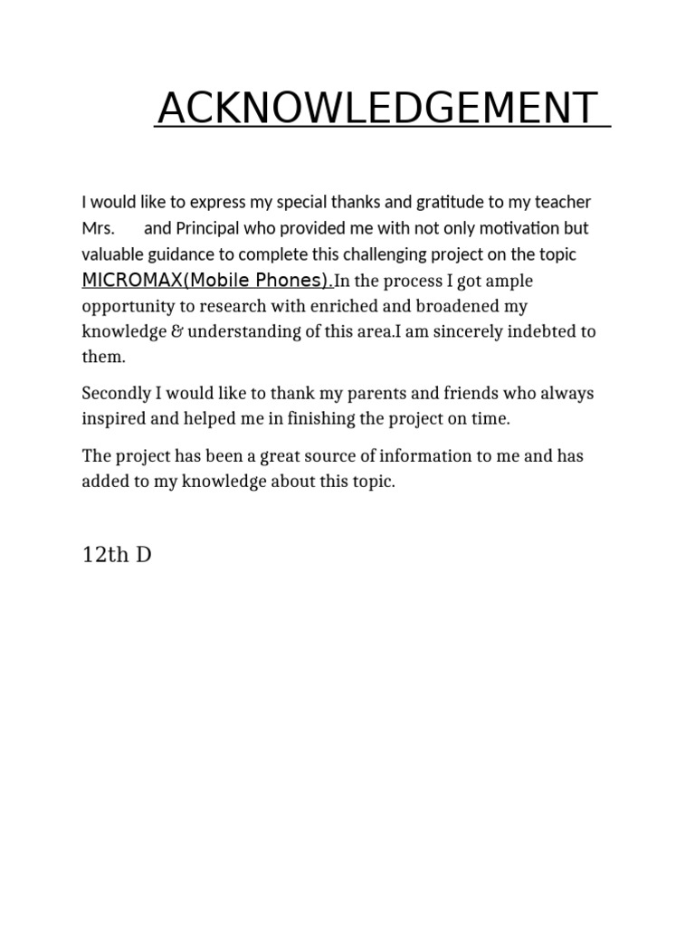 Acknowledgement | PDF