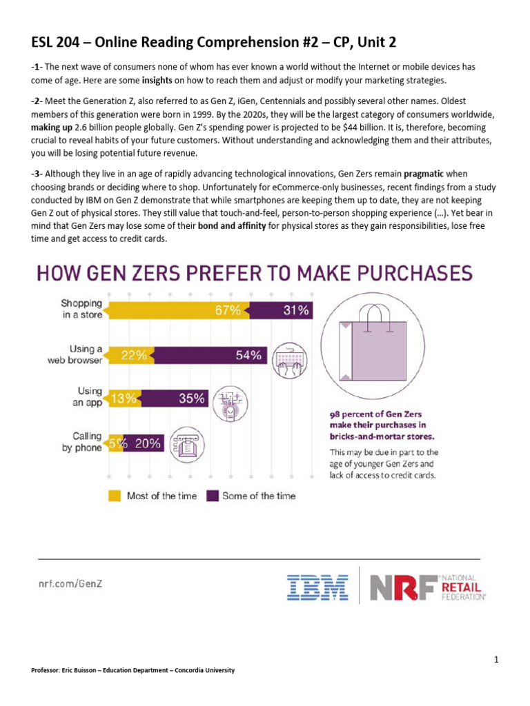 204_Reading_Comp_Online_CP_Unit_2_GenZ_Ecommerce | PDF | Brand | You Tube