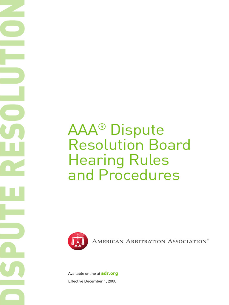 AAA DRB Rules | PDF | Evidence (Law) | Justice