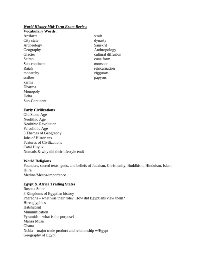 Gen_World_History_Midterm_review | PDF