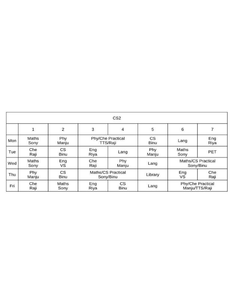 Time Table | PDF