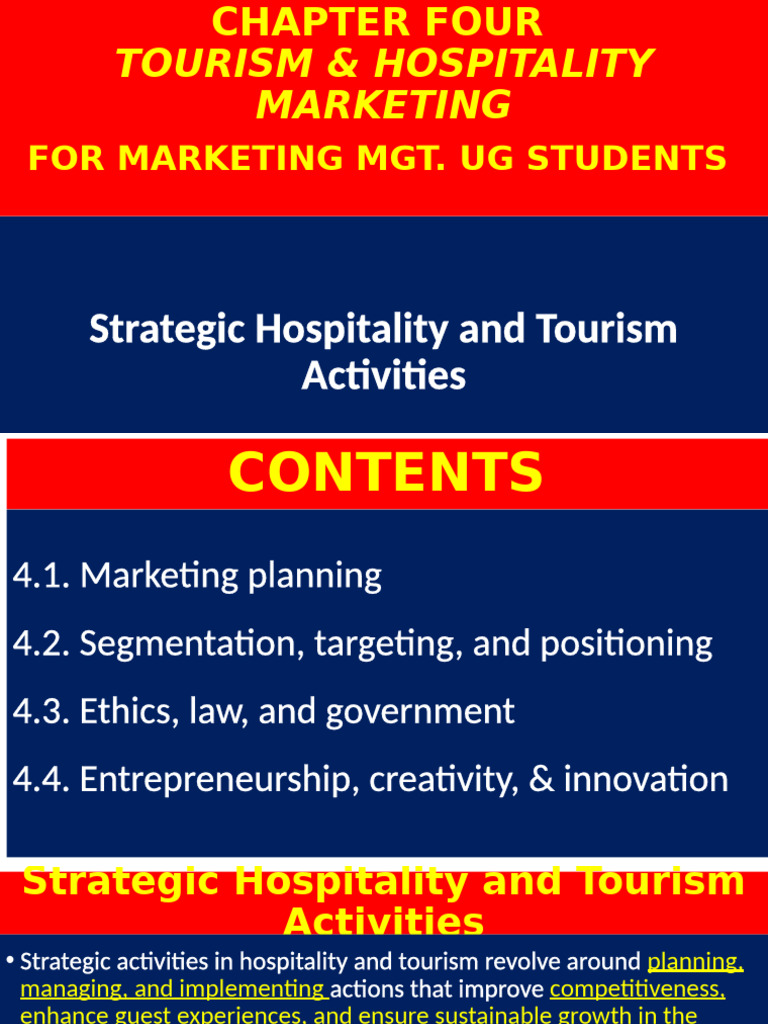 Strategic Marketing in Hospitality | PDF | Market Segmentation | Marketing
