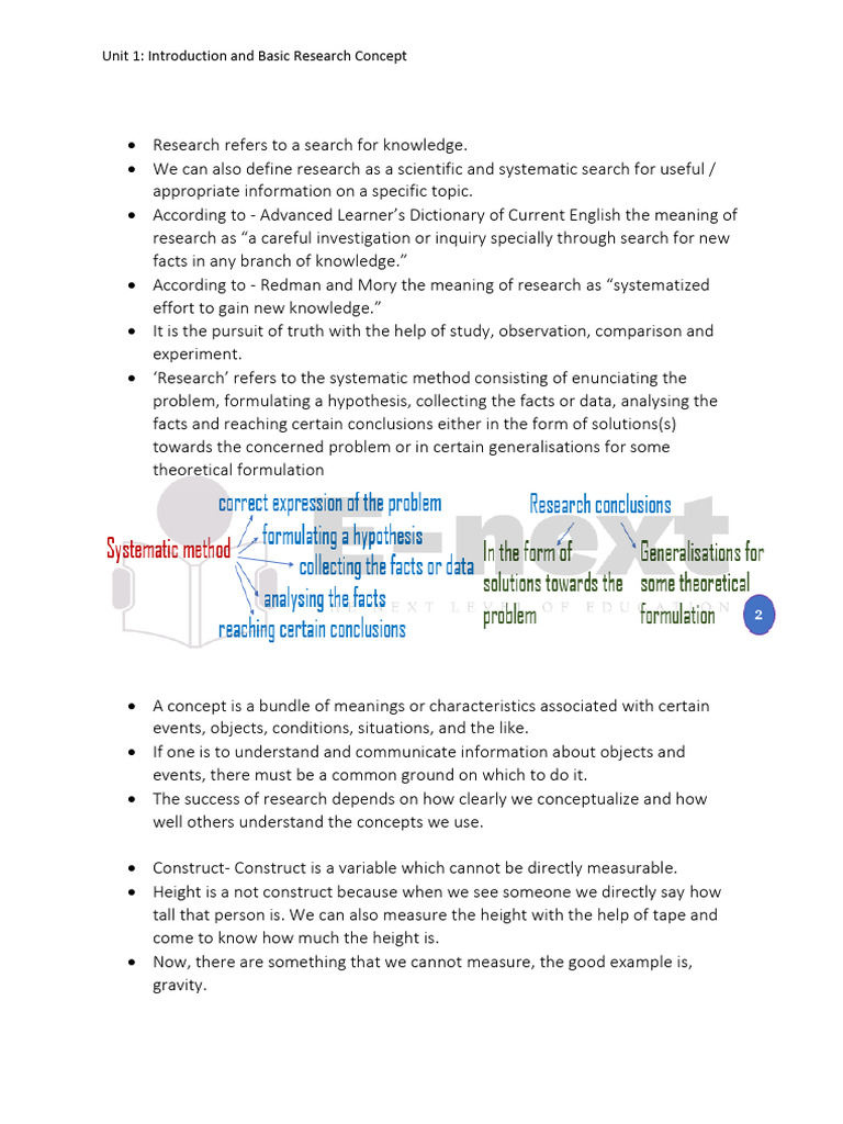 Unit-1 Introduction and Basic Research Concept (E-Next - In) | PDF ...