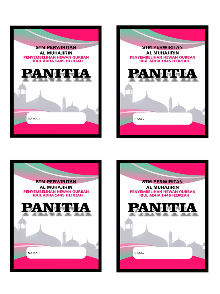 Id Card Panitia Qurban Banyak | PDF