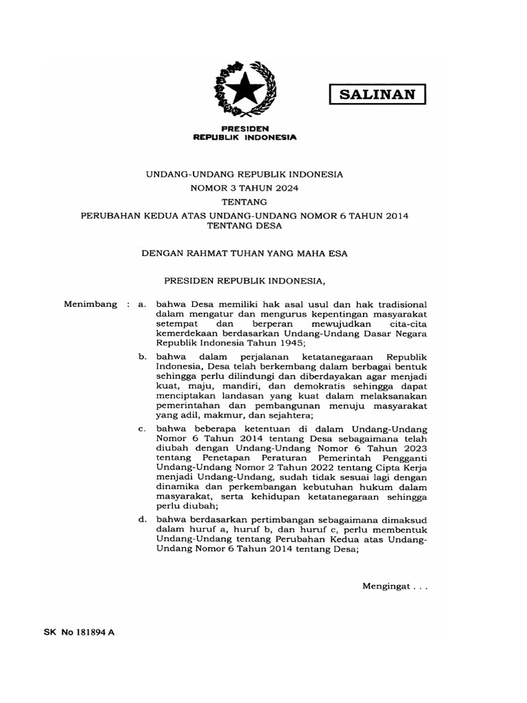 Uu Nomor 3 Tahun 2024 Pdf