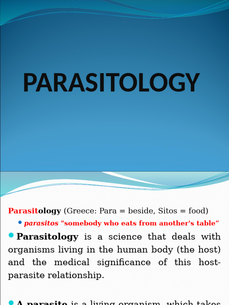 2. Introduction to Parasitology | PDF | Parasitism | Parasitology