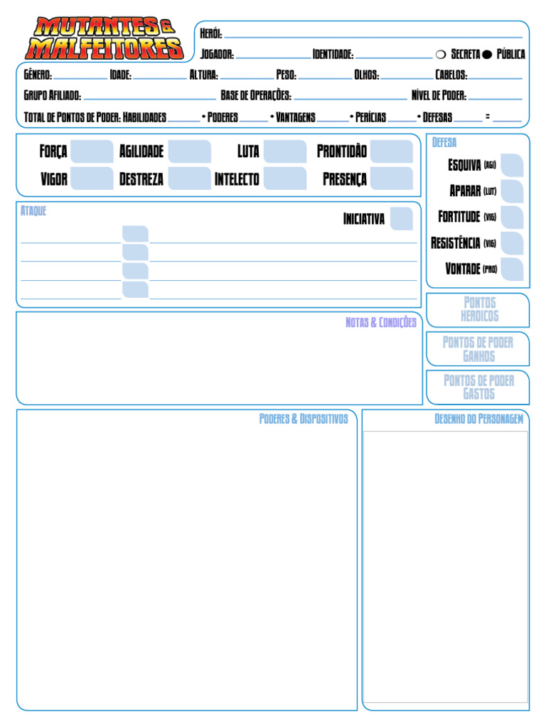 M&M - Ficha Do Nathaniel Blake [Poder 2 - Flawless] [NP 6] | PDF