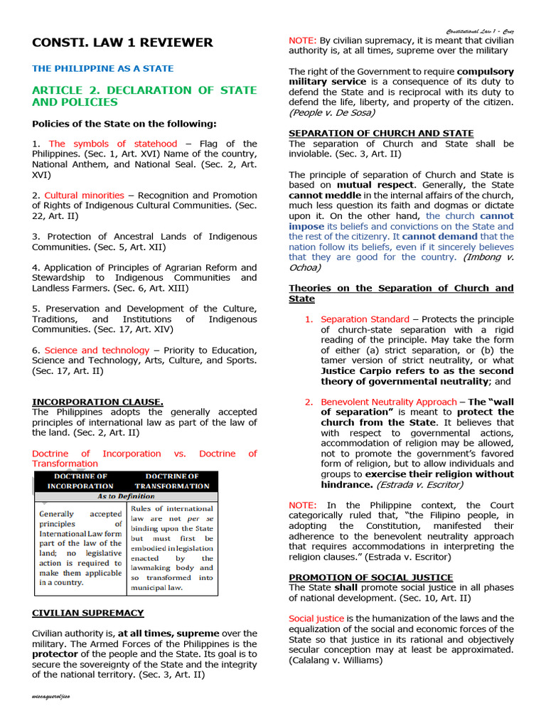 Consti 1 Reviewer 2024 Finals | PDF | Pardon | Impeachment
