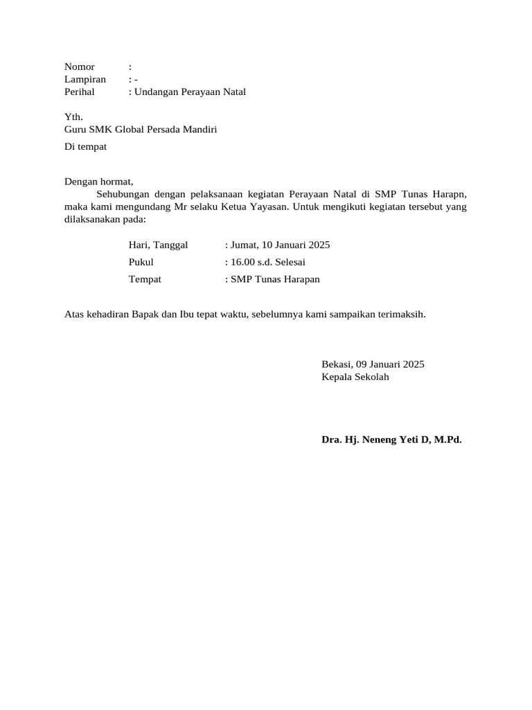 Surat Pemberitahuan Tupan | PDF