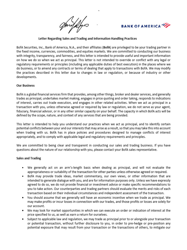 Ficc and Equity Trading Practice Client Letter 2019 | PDF | Securities (Finance) | Interest