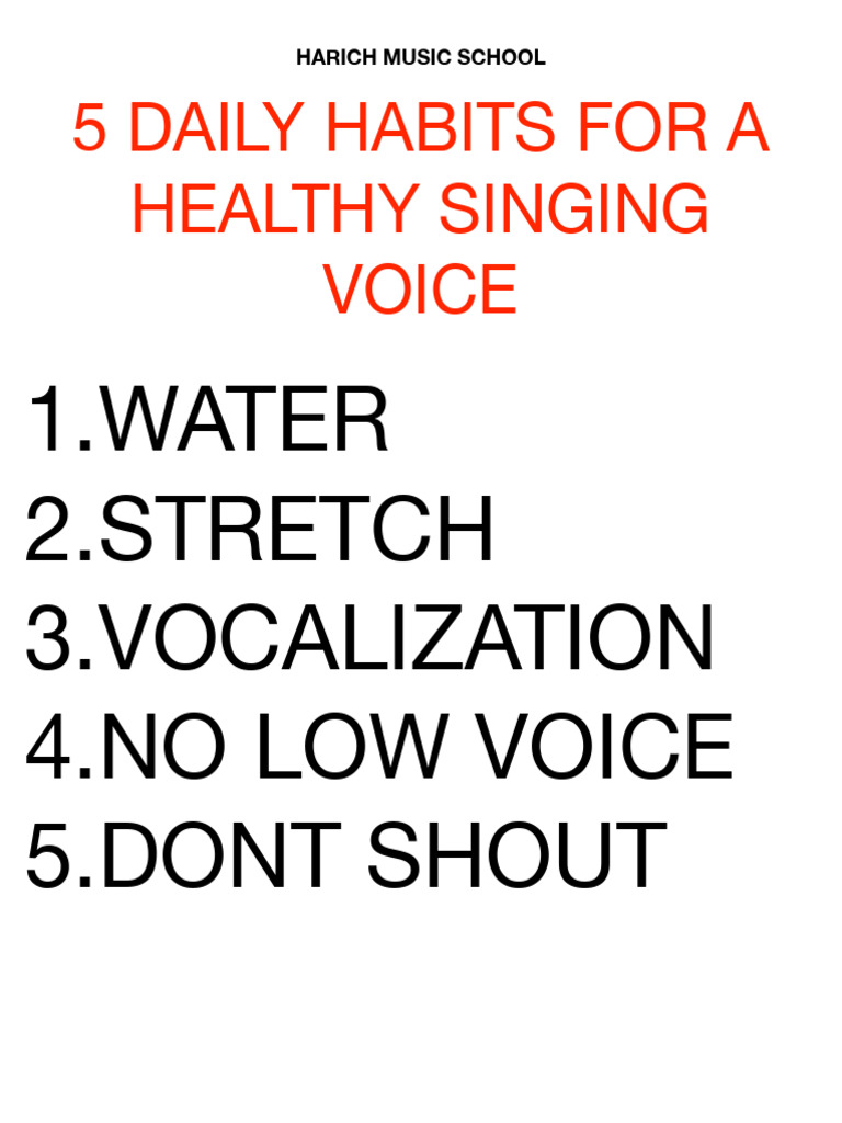 5 Daily Habits For A Healthy Singing Voice | PDF