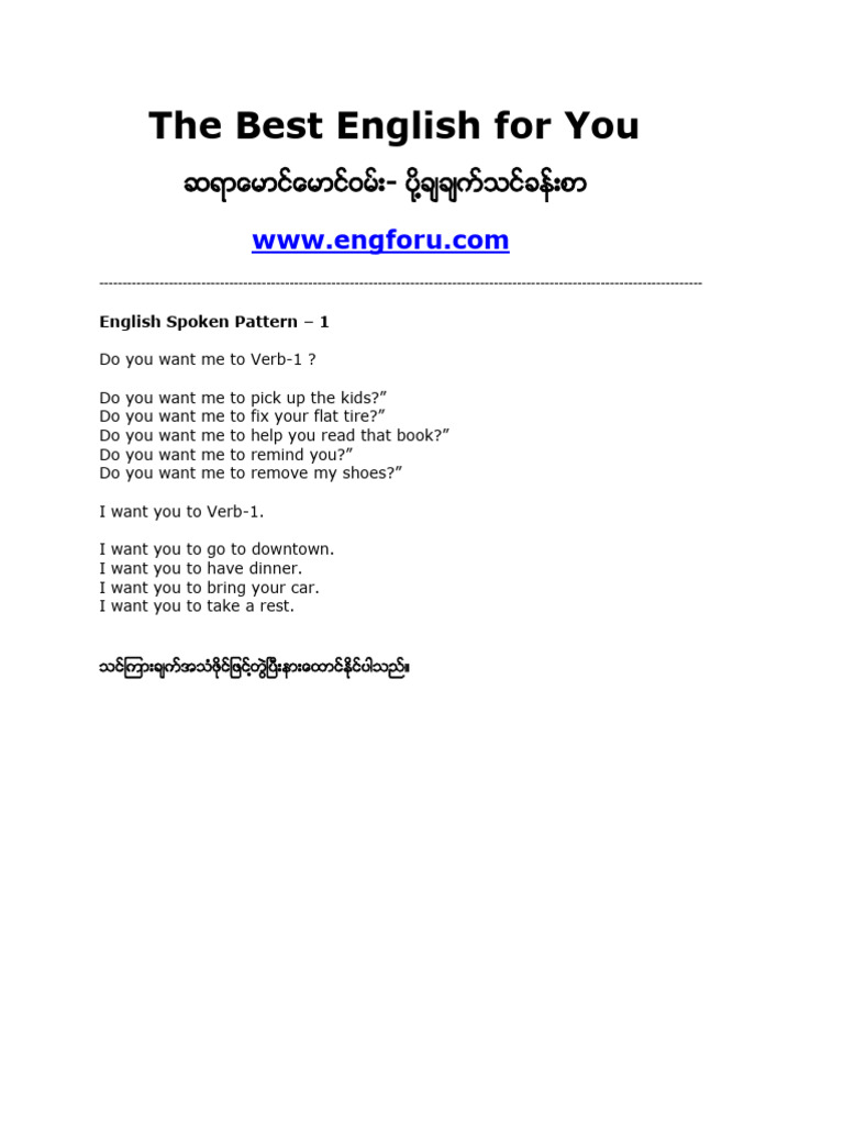 English Spoken Pattern - 1 | PDF