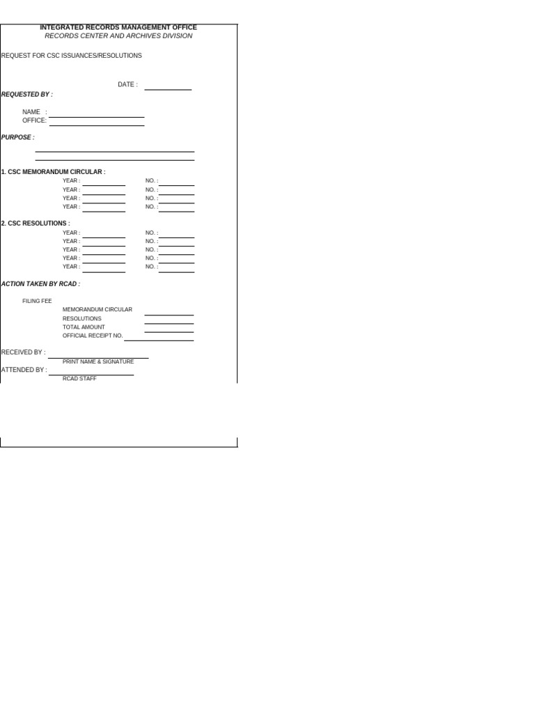 Issuances Request Form | PDF