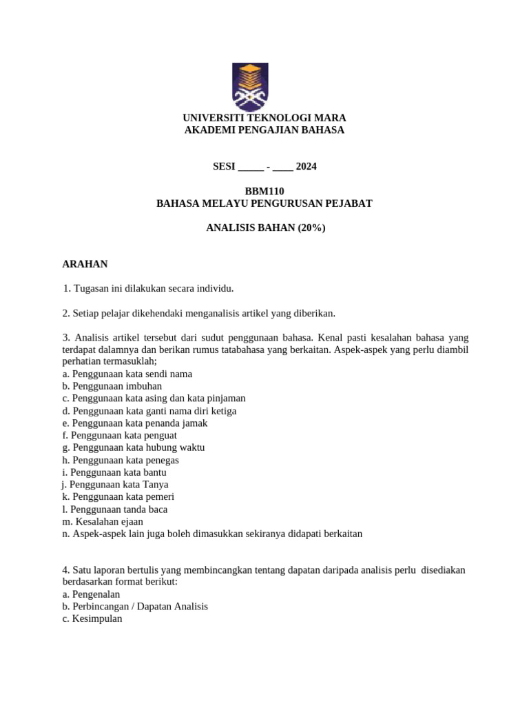 Format Tugasan Individu | PDF