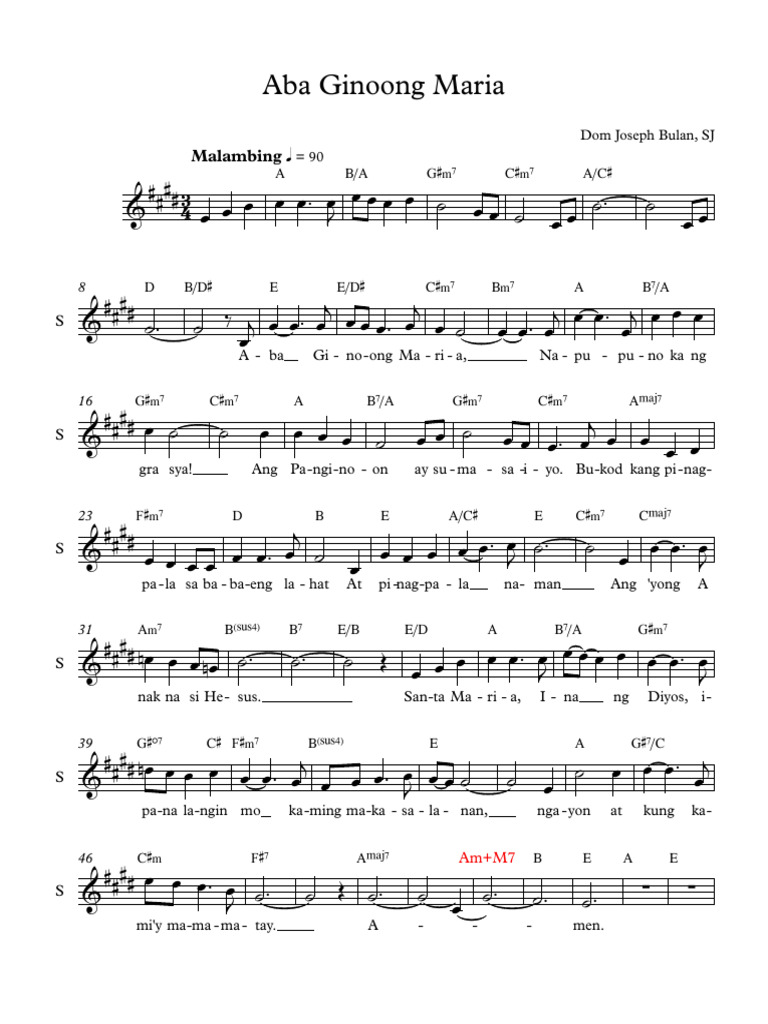 Aba Ginoong Maria Bulan | PDF