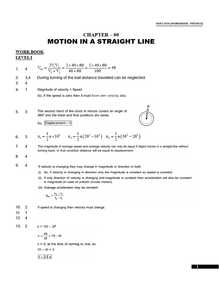 Physics Workbook: Motion Basics | PDF | Physics | Motion (Physics)