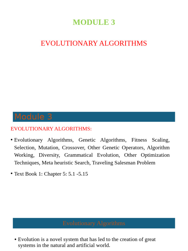 Evolutionary Algorithms Guide | PDF | Mathematical Optimization | Genetic Algorithm