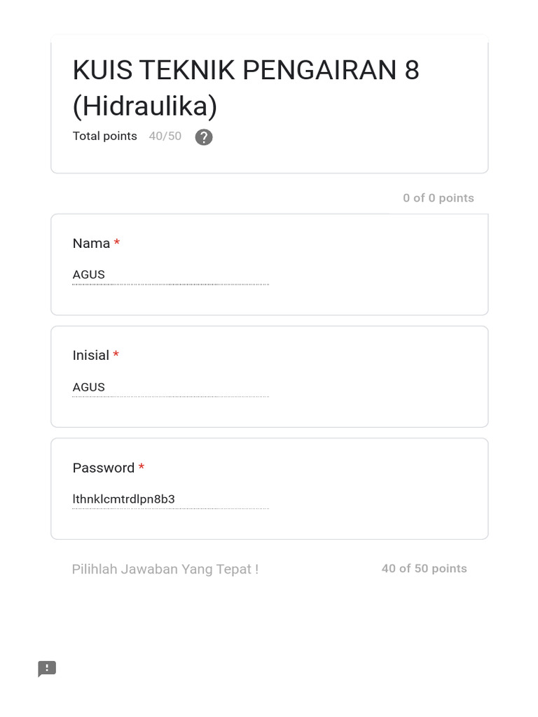 Kuis Teknik Pengairan 8 (Hidraulika) | PDF
