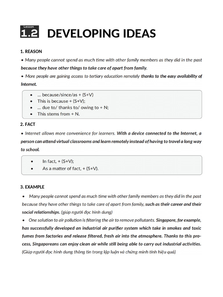 Writing - DEVELOPING IDEAS | PDF